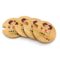 China Natural Color Decorative Bamboo Lids  Wooden Mug Cover Glass Jar Drink Cup Lid for sale