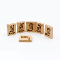 China 6cm Customize Shape Wooden Baking Tools Cookies Wood Roller With Wood Handle for sale