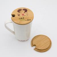 China Natural Color Decorative Bamboo Lids  Wooden Mug Cover Glass Jar Drink Cup Lid for sale