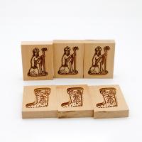 China 6cm Customize Shape Wooden Baking Tools Cookies Wood Roller With Wood Handle for sale