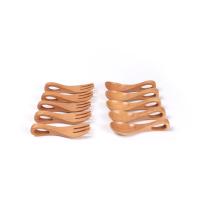 China 0 - 12 Months BPA Free Wooden  Baby Spoon Fork Set Animal Shaped for sale