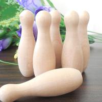 China Customer Logo Wooden Balance Toy Kid Parent  Wood Bowling Ball for sale
