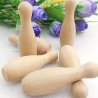 China Unfinished DIY Craftwooden Bowling Toy Children Adults Vintage Wooden Bowling Game for sale