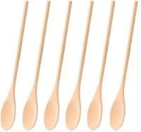 China 12 Inch Wooden Kitchen Utensils Long Cooking Wooden Tasting Spoons for sale