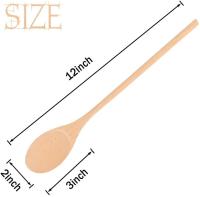 China 12 Inch Wooden Kitchen Utensils Long Cooking Wooden Tasting Spoons for sale