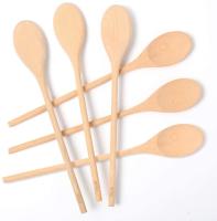 China 12 Inch Wooden Kitchen Utensils Long Cooking Wooden Tasting Spoons for sale