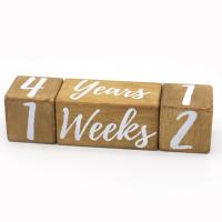 China 64mm Polished Wooden Milestone Blocks Wooden Calendar Block for sale