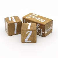 China 64mm Polished Wooden Milestone Blocks Wooden Calendar Block for sale