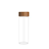 China Fruit and Tea Infuser Water Bottle. Double Walled Glass Bottle with Bamboo lid for sale