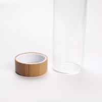 China Fruit and Tea Infuser Water Bottle. Double Walled Glass Bottle with Bamboo lid for sale