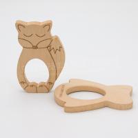 China Custom Size Print Logo  Wooden Teether Rings Personalised Wooden Teether For Infant for sale