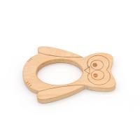 China Custom Size Print Logo  Wooden Teether Rings Personalised Wooden Teether For Infant for sale