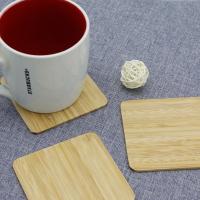China 3mm Square Cold Drinks Bamboo Cup Coasters For Hot Beverage for sale