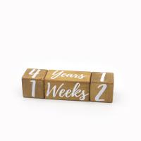 China Custom Natural Wooden Wooden Milestone Blocks 2.5inch Monthly  Age Blocks for sale