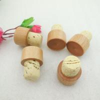 China wooden wine stopper with natural cork stopper in food grade solid wooden closure for sale