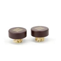 China Printing Logo Natural Cork Wooden Jar Lid Wine Bottle Stopper With Darkbrown for sale