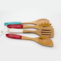 China wooden spatula and spoon with silicone for sale