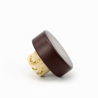 China Printing Logo Natural Cork Wooden Jar Lid Wine Bottle Stopper With Darkbrown for sale