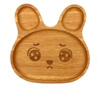 China Party Rabbit  Natural Wooden Plate Engraving Animal Shaped Plate for sale