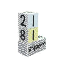 China Custom Baby Wooden Milestone Blocks DIY Big Wooden Block for sale