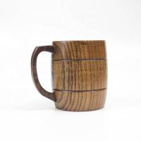 China Big Volume  Wooden Cup Handmade Coffee Beer Cup Mug  With Handle for sale