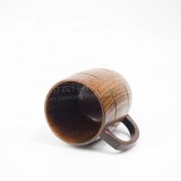 China Big Volume  Wooden Cup Handmade Coffee Beer Cup Mug  With Handle for sale
