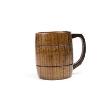 China Big Volume  Wooden Cup Handmade Coffee Beer Cup Mug  With Handle for sale