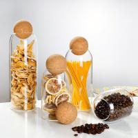 China Round cork ball stopper ,cork lid for food storage glass bottle  ,food container for sale