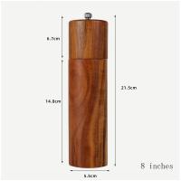 China 8 Inch 12 Inch Pepper Mill Grinder Sustainable Wooden Salt And Pepper Shakers for sale