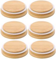 China Custom  Wooden Mason Jar Lids Reusable Bamboo Mason Canning Lids Compatible with Wide Mouth Mason Jar Canning Jar for sale