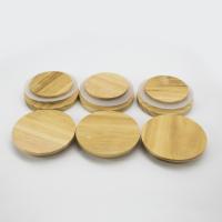 China Reusable Wide Mouth Mason Jar Lids Natural Pine Wooden Glass Cover Coffee Cup Lids with Silicone Seal Ring Wood Color for sale