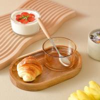 China Vintage Eco Desserts Wooden Serving Tray Wood Breakfast Plates With 3 Slots for sale