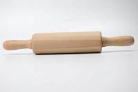 China 297mm Laser Logo Wooden Baking Tools Beech Small Wooden Rolling Pin for sale