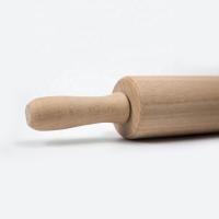 China 297mm Laser Logo Wooden Baking Tools Beech Small Wooden Rolling Pin for sale