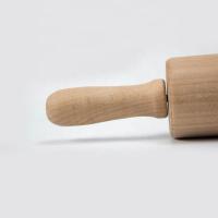 China 297mm Laser Logo Wooden Baking Tools Beech Small Wooden Rolling Pin for sale
