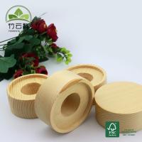 China Natural Wood Color Round Perfume Bottle Lid Pine Wood Perfume Bottle Cap for sale