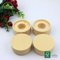 China Natural Wood Color Round Perfume Bottle Lid Pine Wood Perfume Bottle Cap for sale