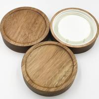 China Acacia Wooden Lid  for bottle  Customized  wooden lid with inner PlA screw cap for sale