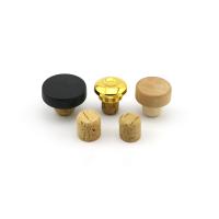China Factory wholesale Wooden Top Wine Bottle Synthetic Cork Stopper Cork Polymer Stopper with cap for sale