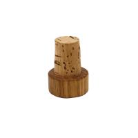China Factory wholesale Wooden Top Wine Bottle Synthetic Cork Stopper Cork Polymer Stopper with cap for sale