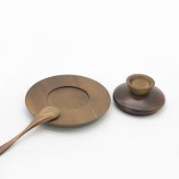 China 3.9 inch round bamboo Wooden Coasters for Drinks - Natural Acacia Wood Drink Coaster Set for Drinking Glasses for sale
