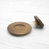 China 3.9 inch round bamboo Wooden Coasters for Drinks - Natural Acacia Wood Drink Coaster Set for Drinking Glasses for sale