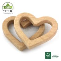 China heart- shaped Wooden baby Teether Natural Grasping Toy for sale