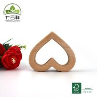 China heart- shaped Wooden baby Teether Natural Grasping Toy for sale