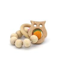 China Custom Beech Wood Baby Teether Ring for 0-24 Months for sale