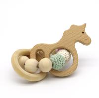 China Custom Beech Wood Baby Teether Ring for 0-24 Months for sale
