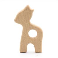 China Beech wooden teether Ring -Heart shaped baby teether for sale