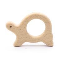 China Beech wooden teether Ring -Heart shaped baby teether for sale