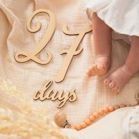 China Reusable Baby Wooden Milestone Blocks Newborn 2 Month Old Milestones for sale