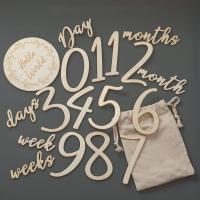 China Reusable Baby Wooden Milestone Blocks Newborn 2 Month Old Milestones for sale